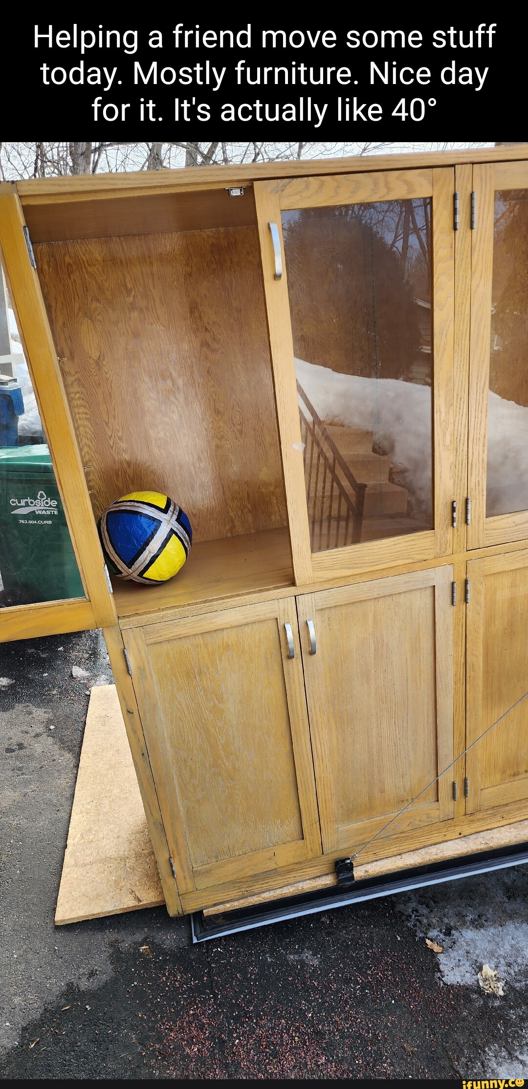 Helping a friend move some stuff today. Mostly furniture. Nice day for ...