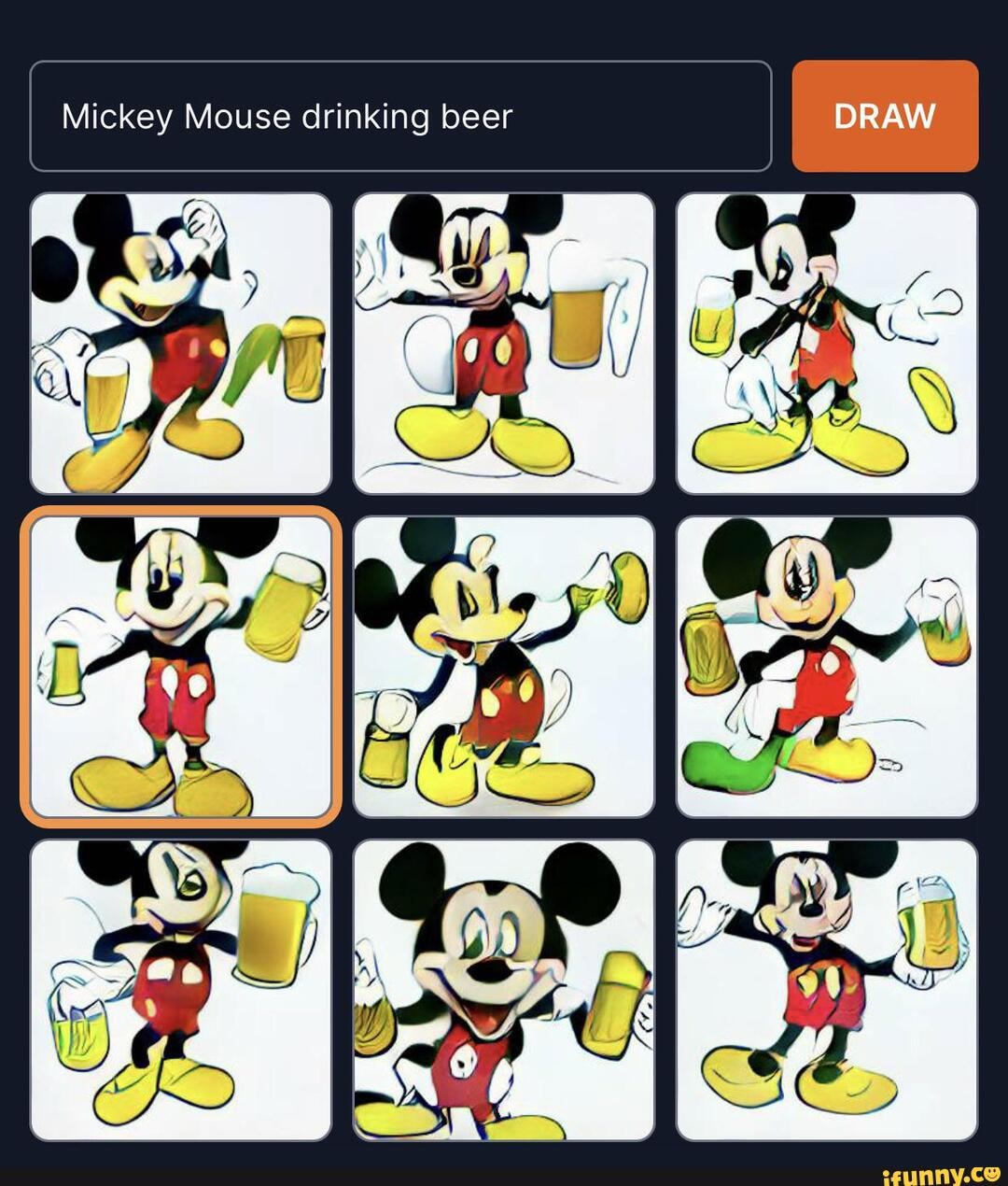 Mickey Mouse drinking beer DRAW - iFunny