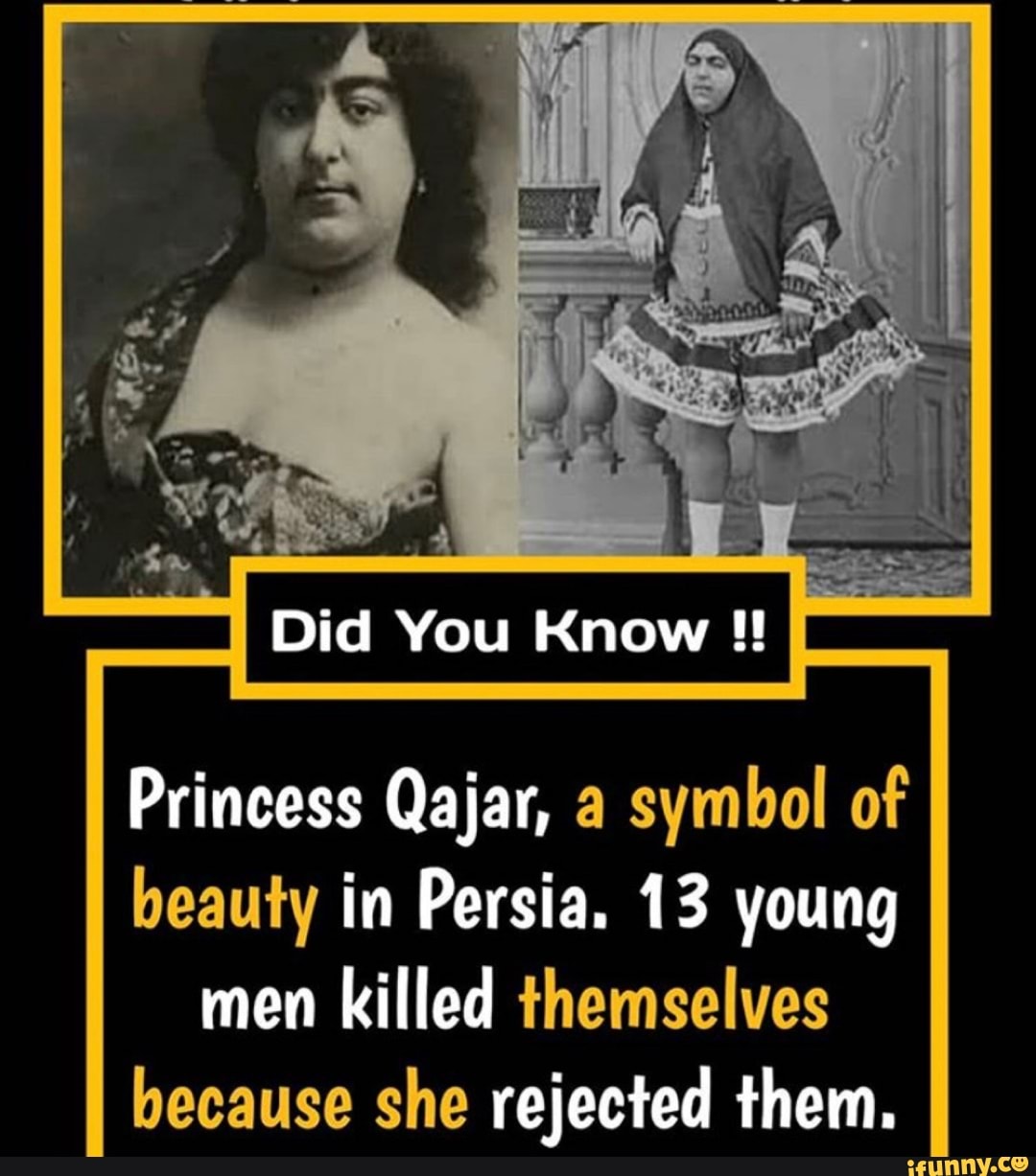 Princess Qajar, a symbol of beauty in Persia, 13 young men killed ...
