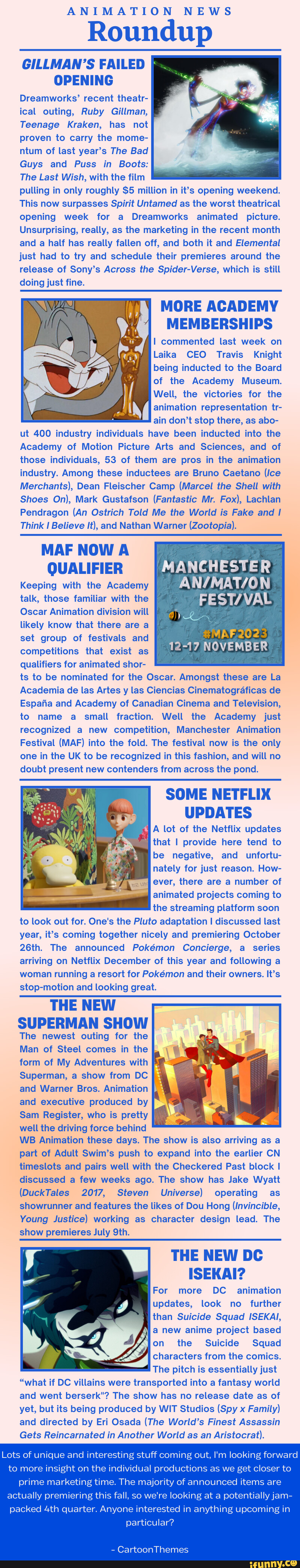 ANIMATION NEWS Roundup GILLMAN'S FAILED OPENING Dreamworks' recent ...