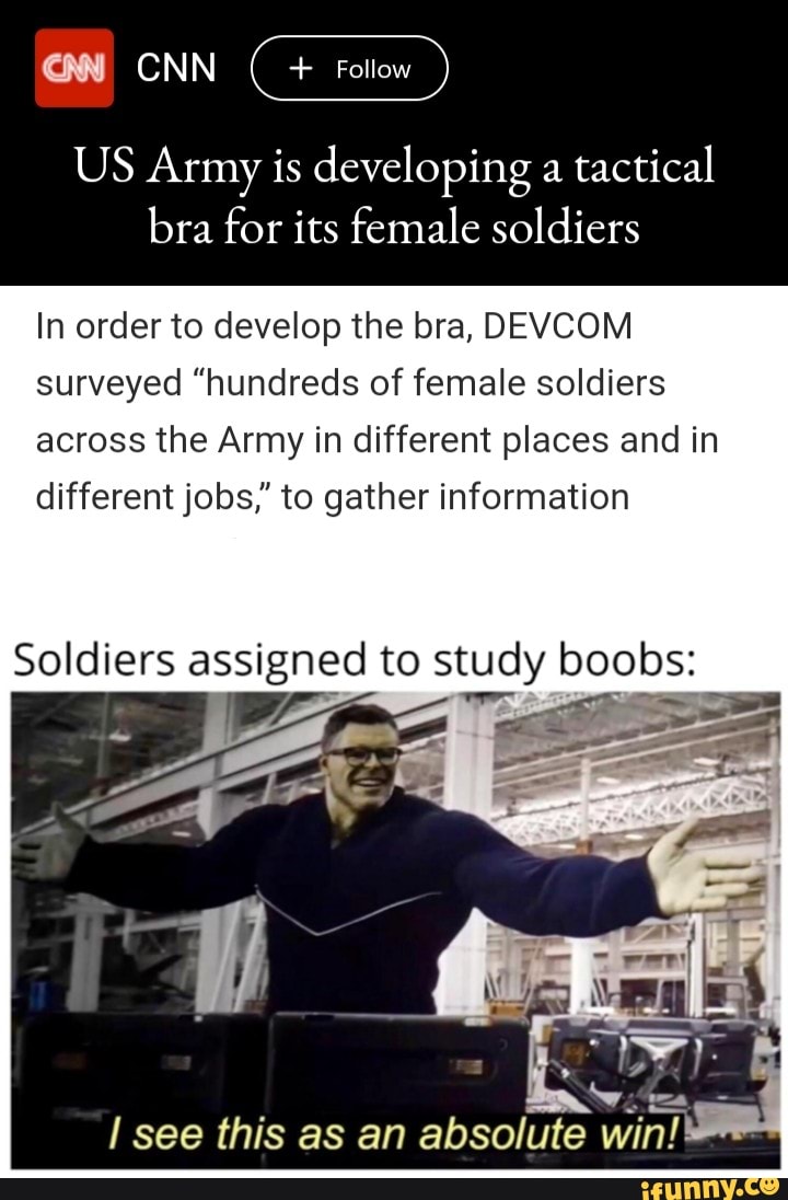 CNN Follow US Army is developing a tactical bra for its female soldiers ...