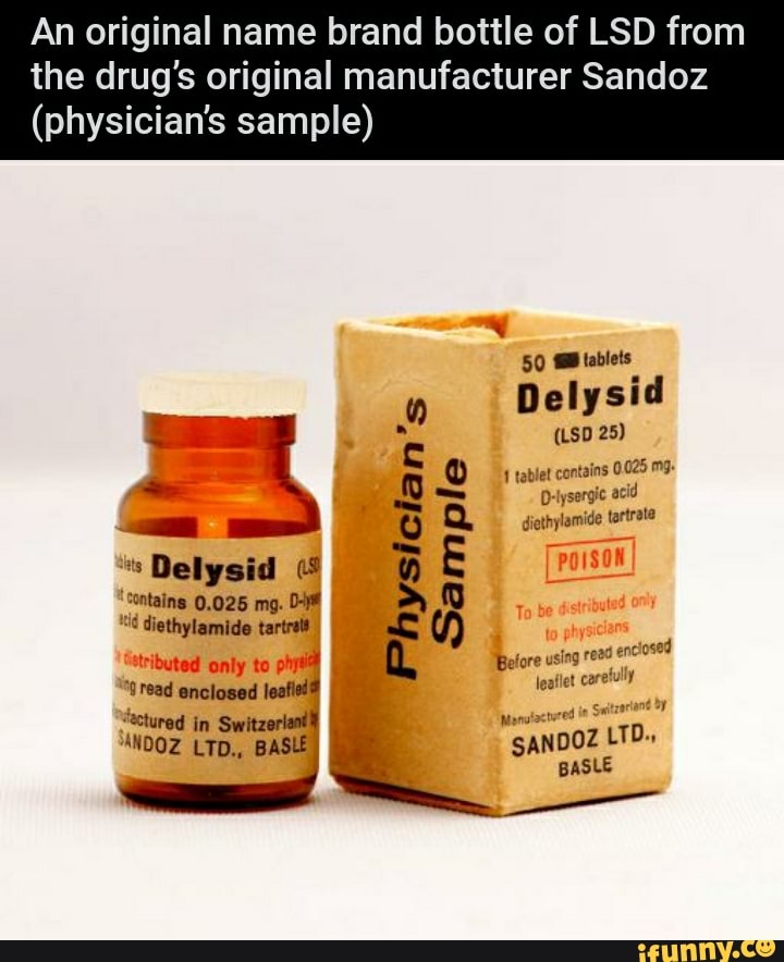 An original name brand bottle of LSD from the drug's original ...