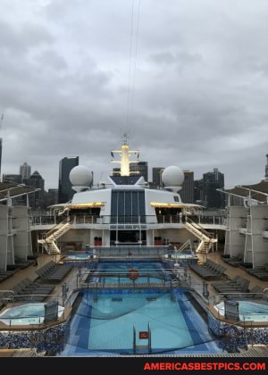 A picture of the pool deck on the Celebrity Solstice in Sydney ...