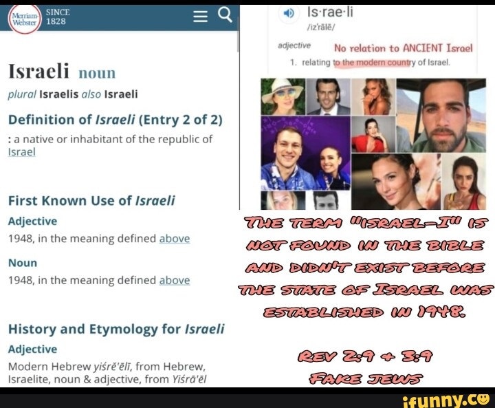 Israel adjective No relation to ANCIENT Israel 1. relating tothe ...