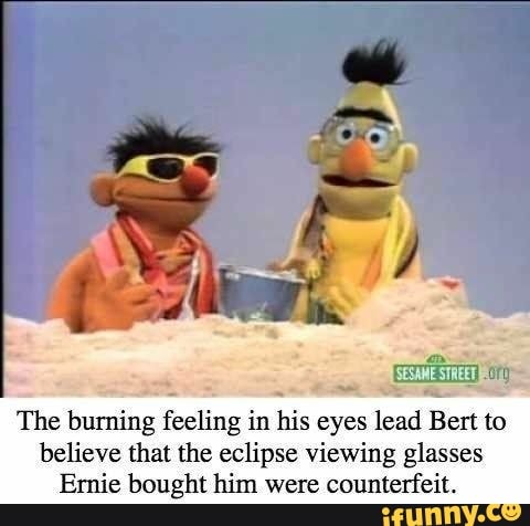 SESAME STREET The burning feeling in his eyes lead Bert to believe that ...