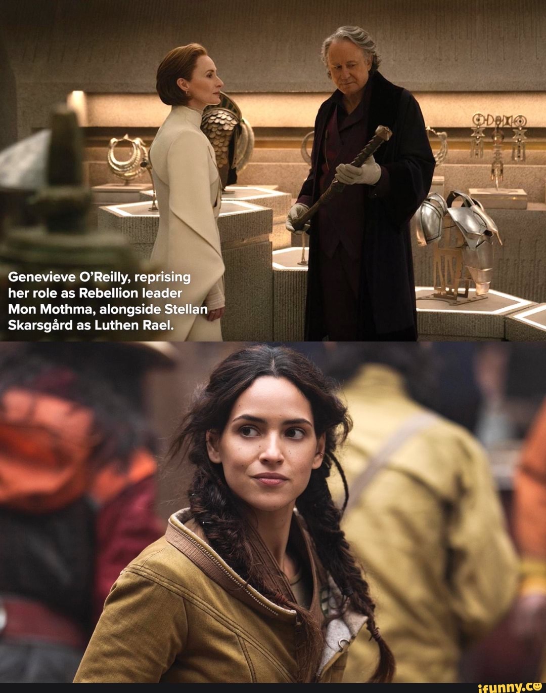 Genevieve O'Reilly, reprising her role as Rebellion leader Mon Mothma ...