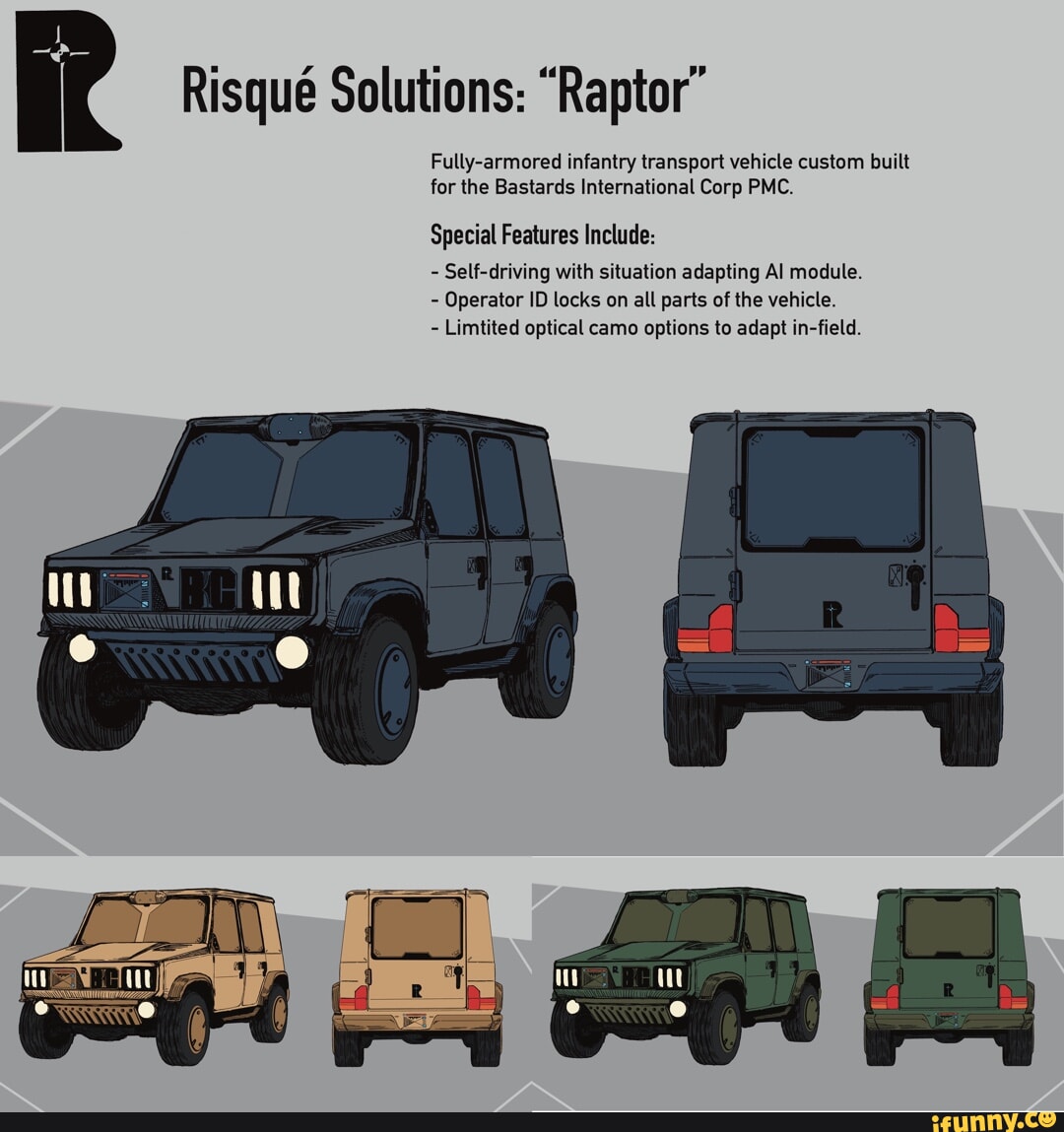 Risque Solutions: "Raptor" Fully-armored infantry transport vehicle ...