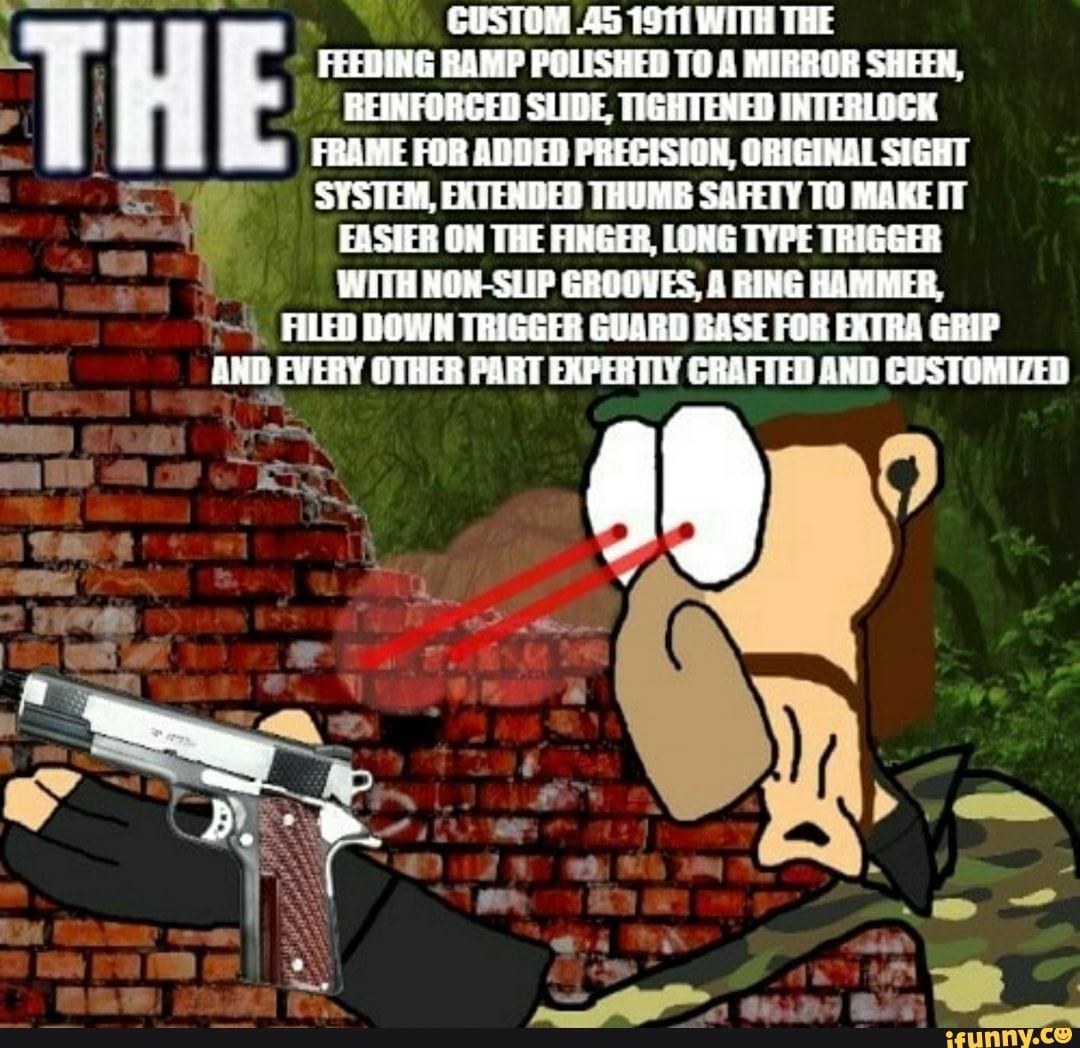 CUSTOM 1911 WITH THE FEEDING RAMP POLISHED TO MIRROR SHEEN, BEINFORCED ...