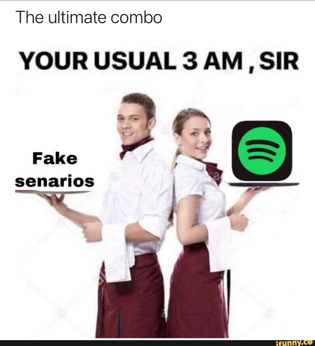 The ultimate combo YOUR USUAL 3 AM SIR Fake senarios - iFunny