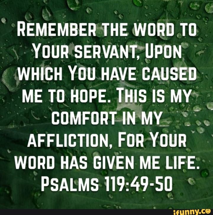 REMEMBER THE WORD TO YOUR SERVANT, UPON WHICH YOU HAVE CAUSED ME TO ...