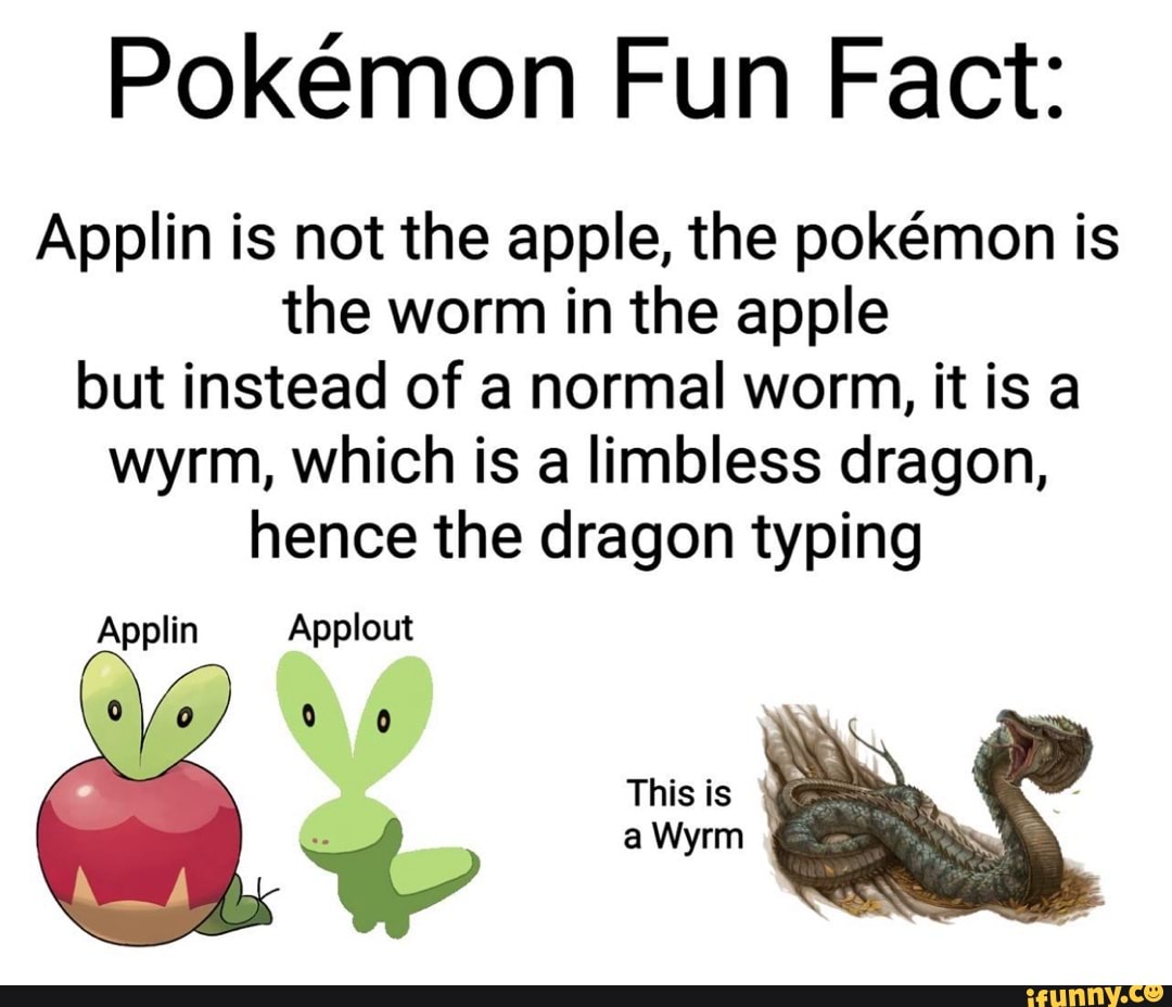 Pokemon Fun Fact: Applin is not the apple, the pokmon is the worm in ...