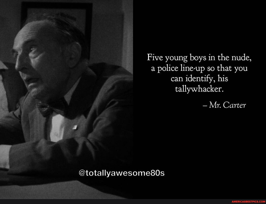 Five young boys in the nude, a police line-up so that you can identify ...