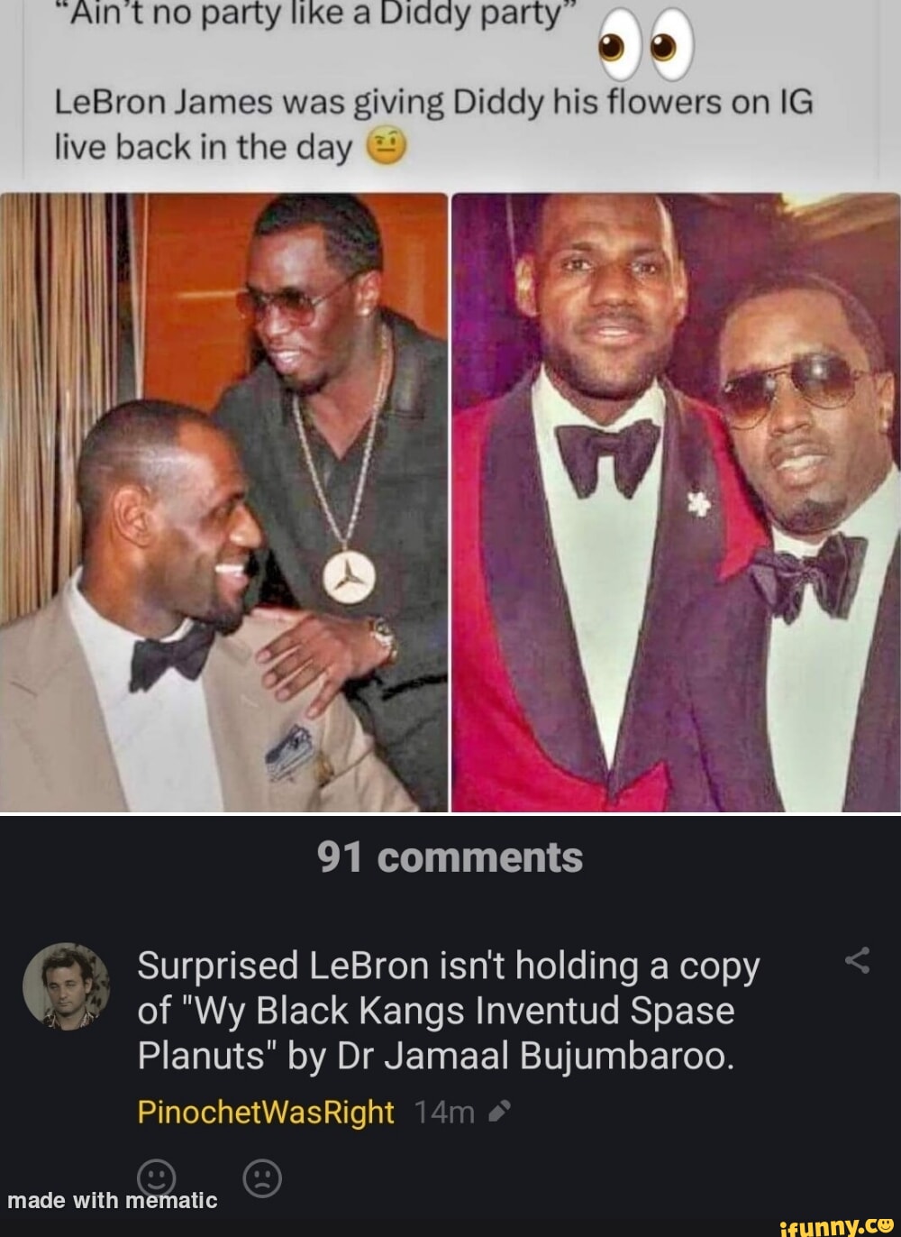 AIA NO party like a party LeBron James was giving Didedly his flowers ...