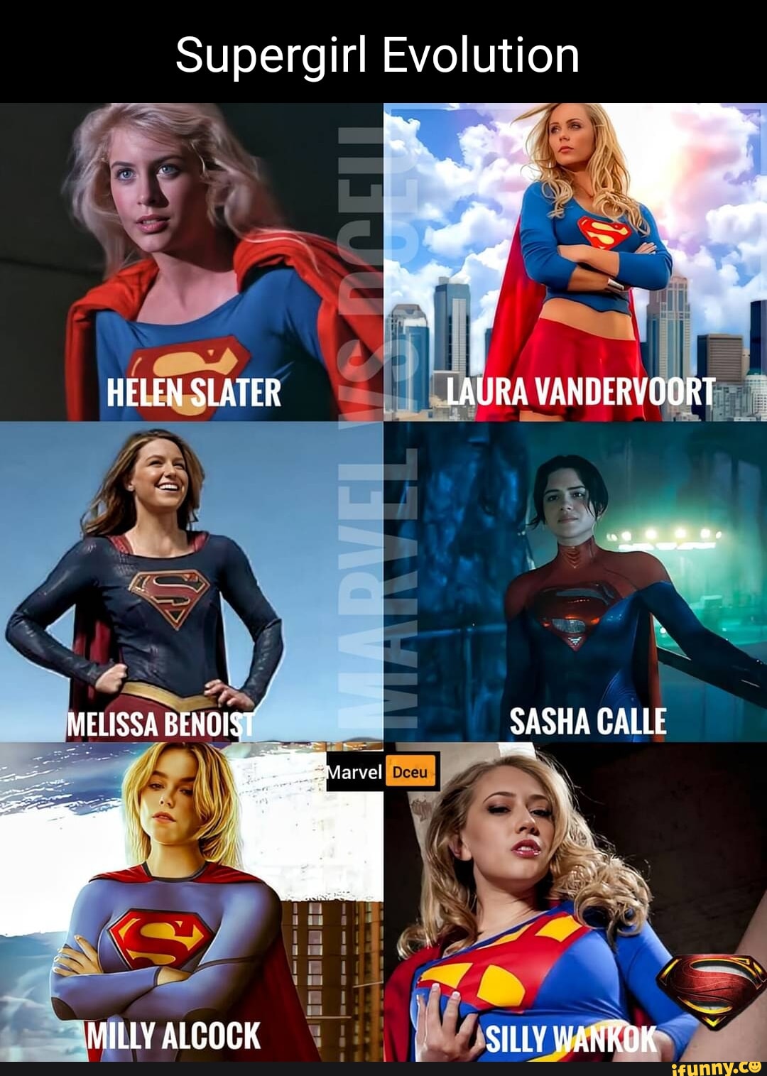 Supergirl Evolution HELEN SLATER LAURA VANDERVOORT SASHA CALLE MILLY ...