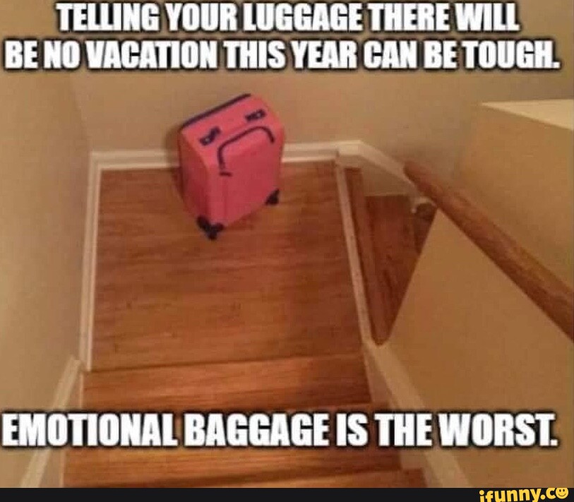 TELLING YOUR LUGGAGE THERE WILL BE NO WACATION THIS YEAR CAN BE TOUGH ...
