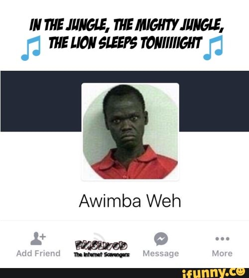 IN THE JUNGLE, THE MIGHTY JUNGLE, fa THE LION SLEEPS TONIGHT Awimba Weh ...