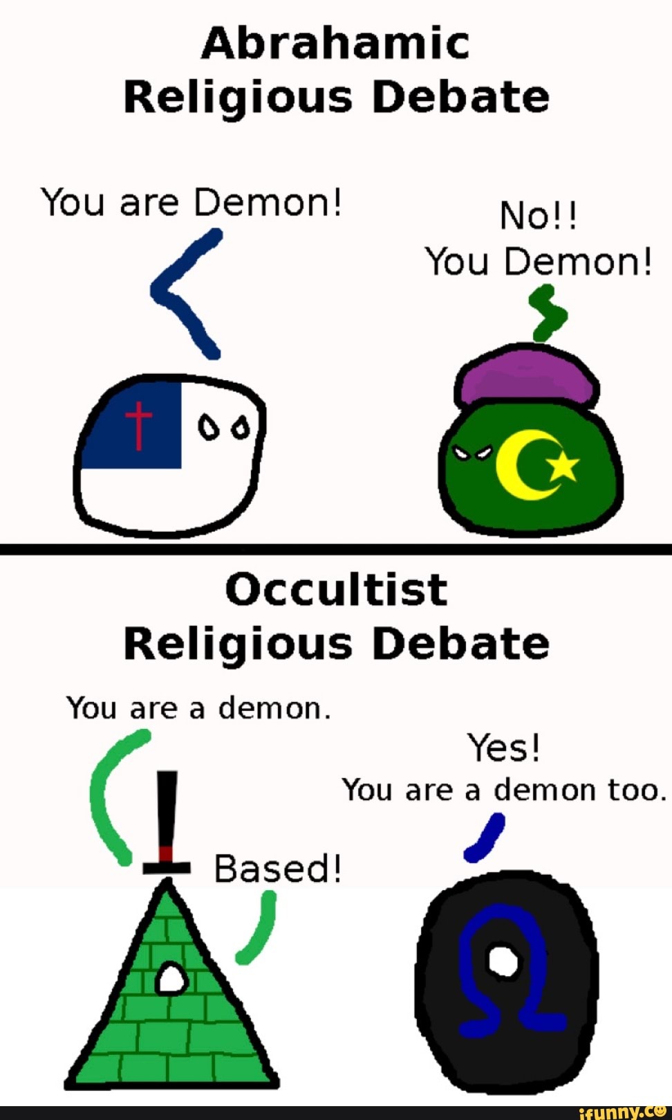 Abrahamic Religious Debate You are Demon! No!! You Demon! Occultist ...