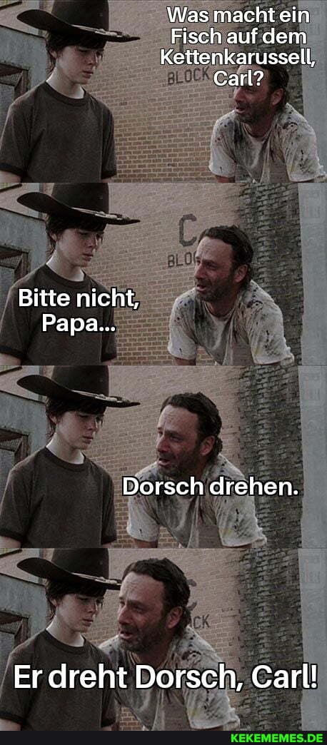 Was macht ein Fisch auf dem Kettenkarussell, Carl? Bitte nicht, Papa ...