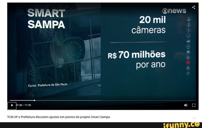 Qnews SMART SAMPA 20 mil câmeras rs 70 milhões por ano Fonte: Proeitura do São Paulo po ntos do ...