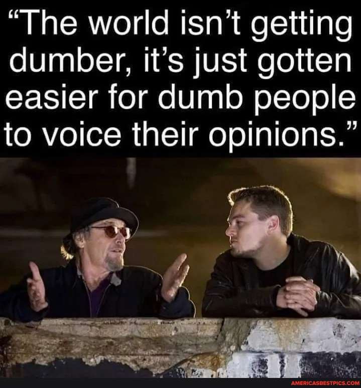 "The world isn't getting dumber, it's just gotten easier for dumb ...