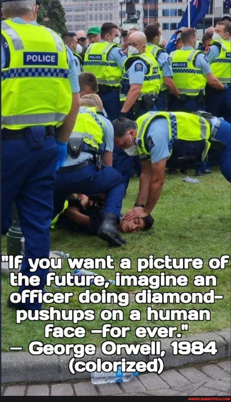 "IF you want a picture of the Future, imagine an officer doing diamond ...