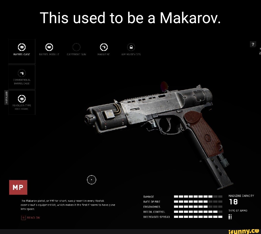 This used to be a Makarov. MP DAMAGE lhe Makarov pistol, or FM tor ...