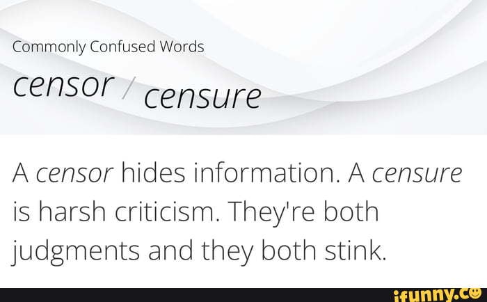 Commonly Confused Words censor censure A censor hides information. A ...