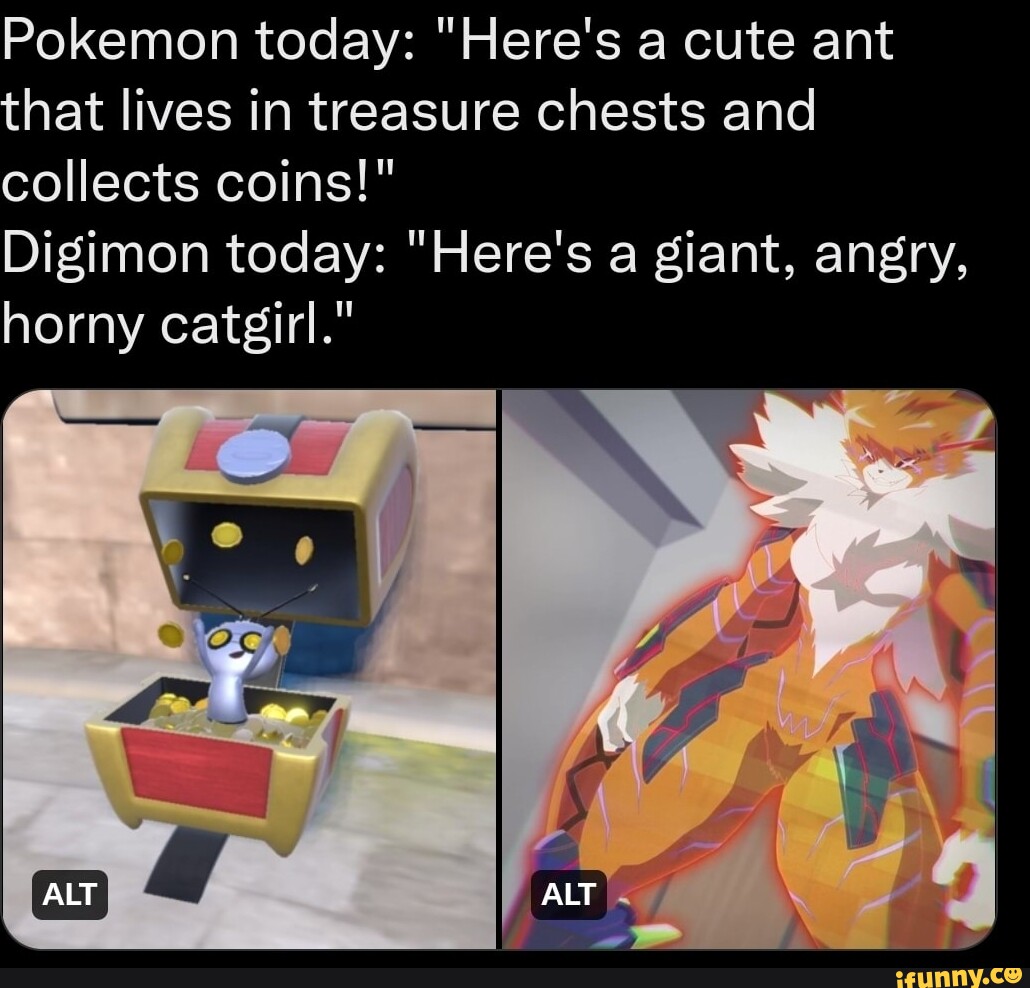 Pokemon today: "Here's a cute ant that lives in treasure chests and ...