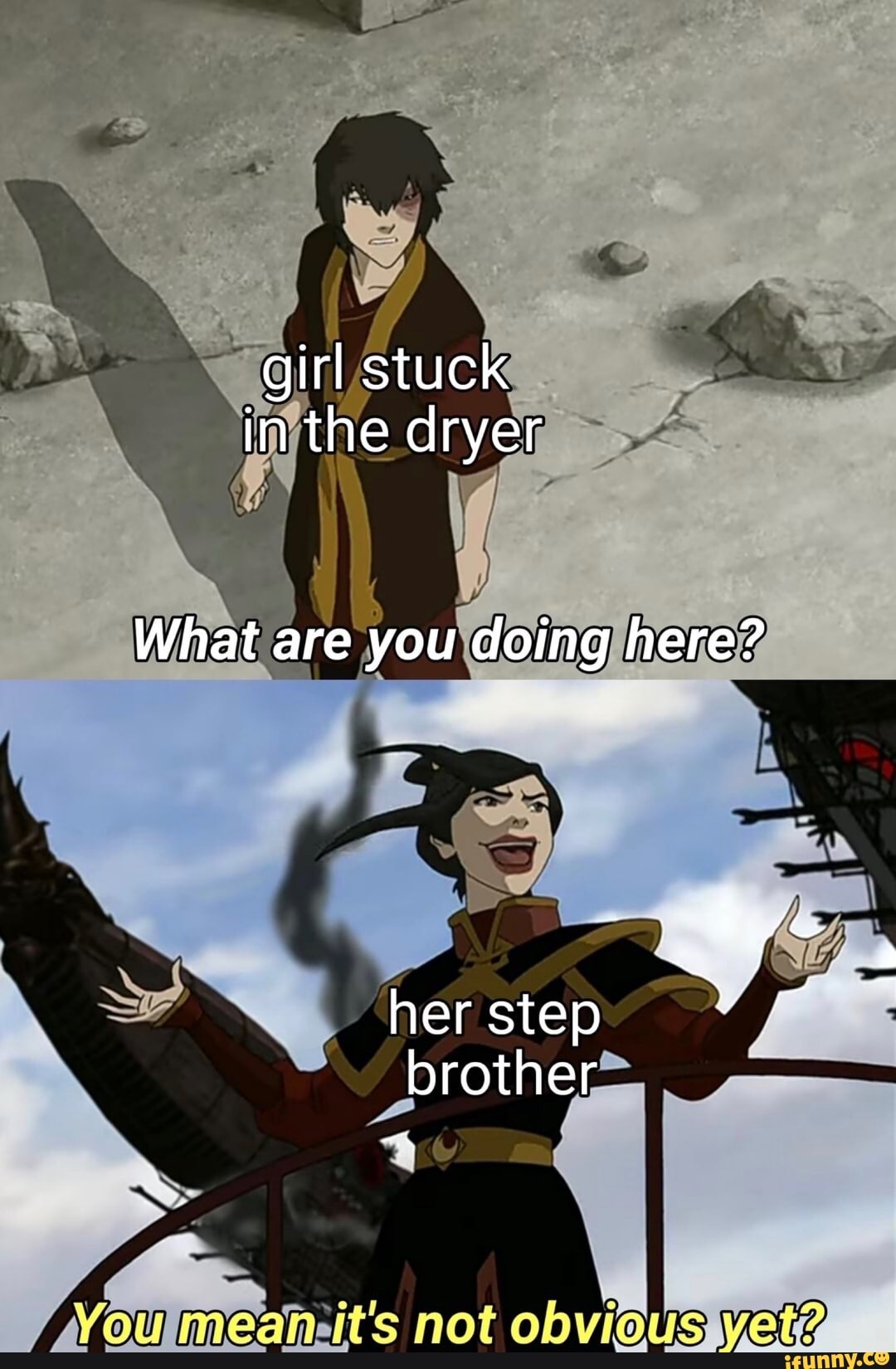 Girl stuck in the dryer What are you doing here? her step brother sit's ...