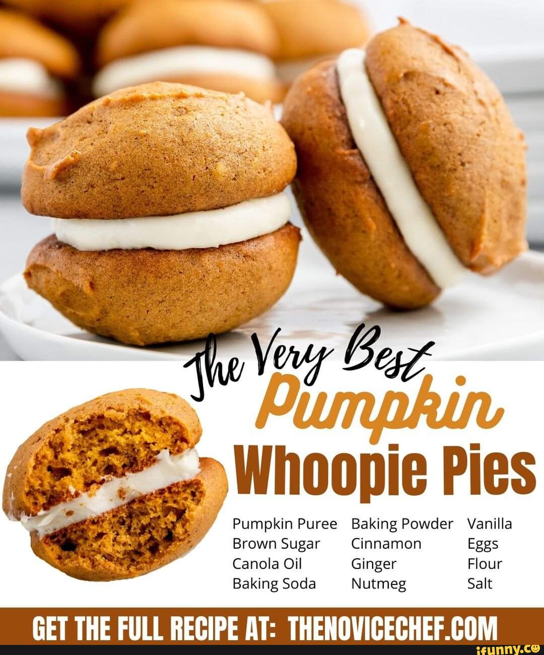 Whoopie Pies Pumpkin Puree Baking Powder Vanilla Brown Sugar Cinnamon ...