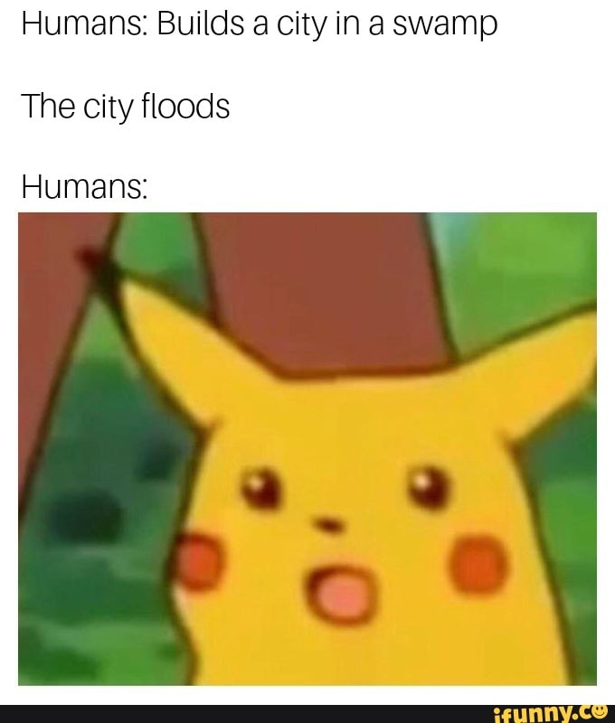 Humans: Builds a city ina swamp The city floods Humans: - iFunny