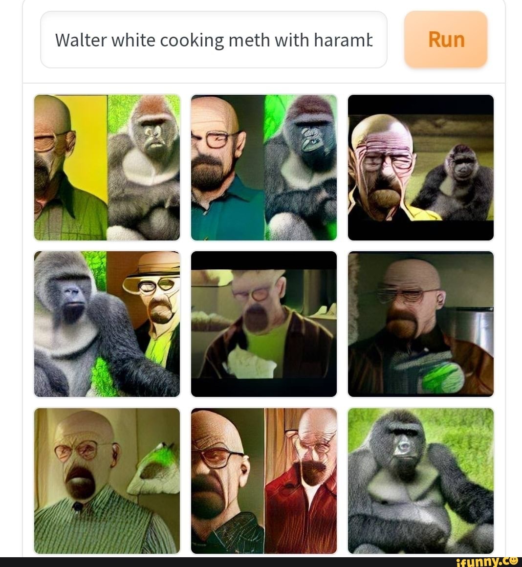 Walter white cooking meth with haramk Run - iFunny