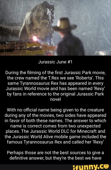 Jurassic June #1 During the filming of the first Jurassic Park movie ...
