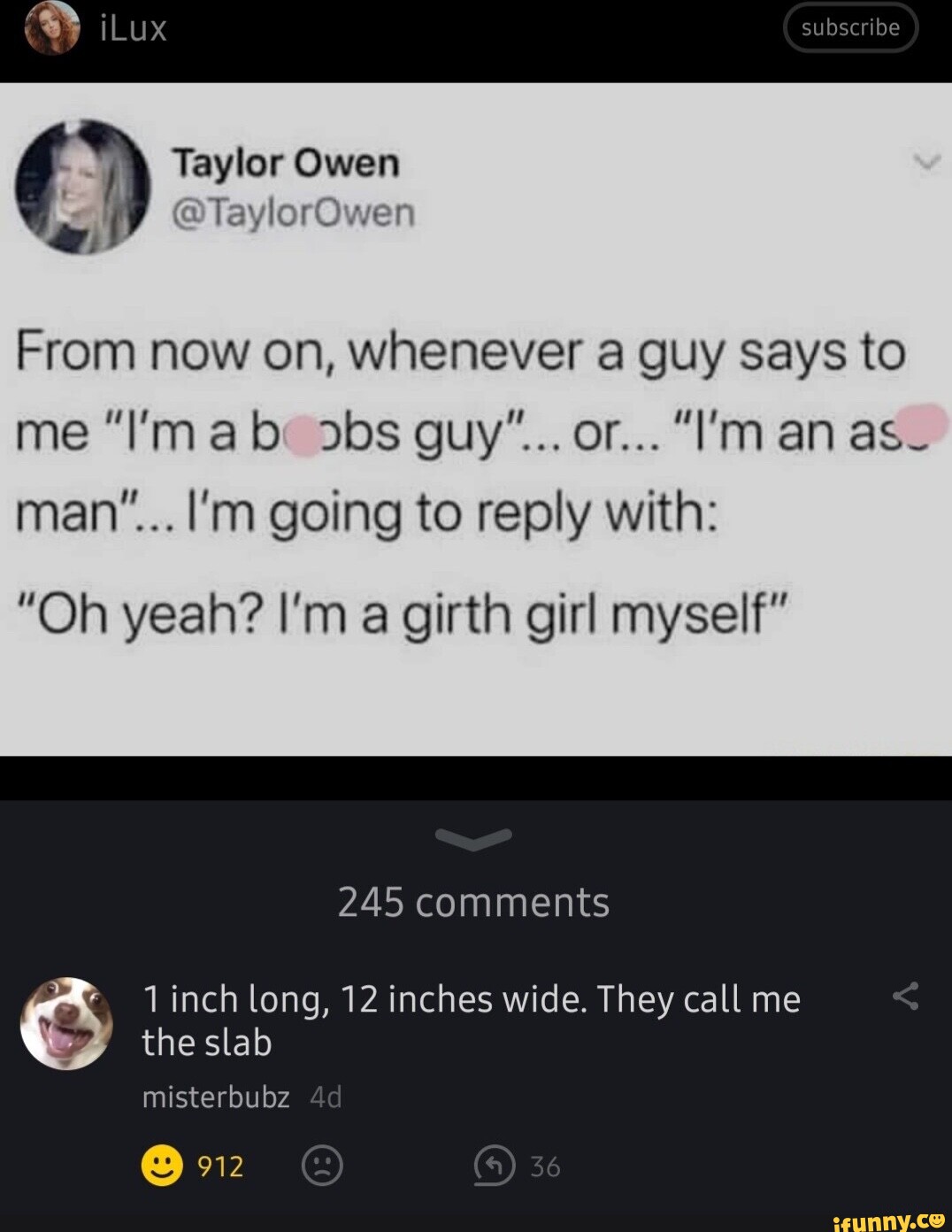 Subscribe Taylor Owen @laylorOver From now on, whenever a guy says to ...