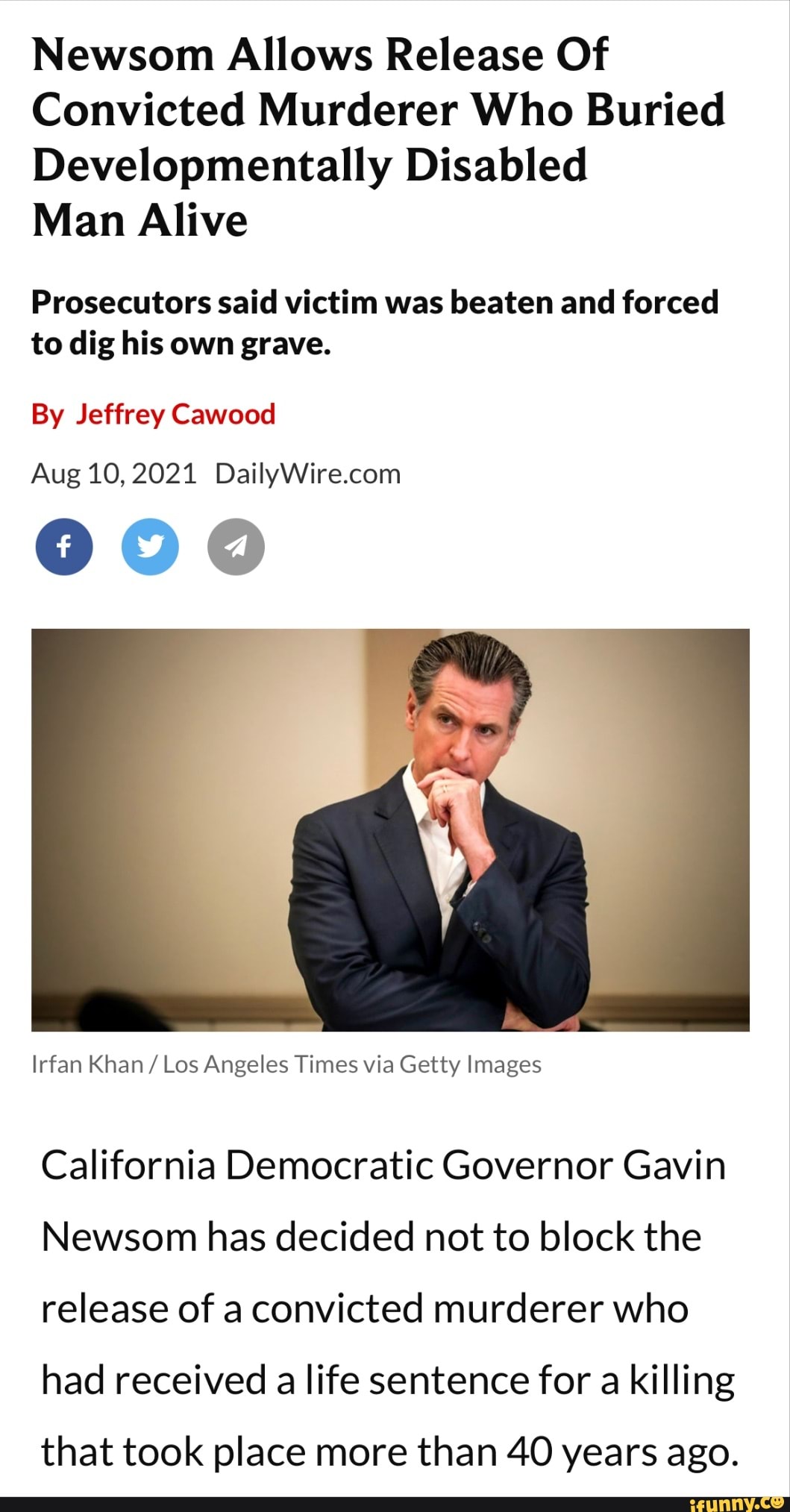 Newsom Allows Release Of Convicted Murderer Who Buried Developmentally ...