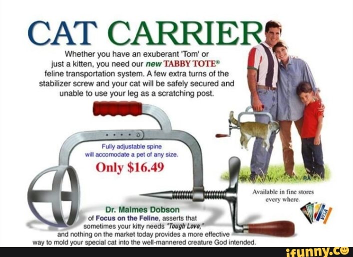 CAT CARRIER Whether you have an exuberant 'Tom' or just a kitten, you ...
