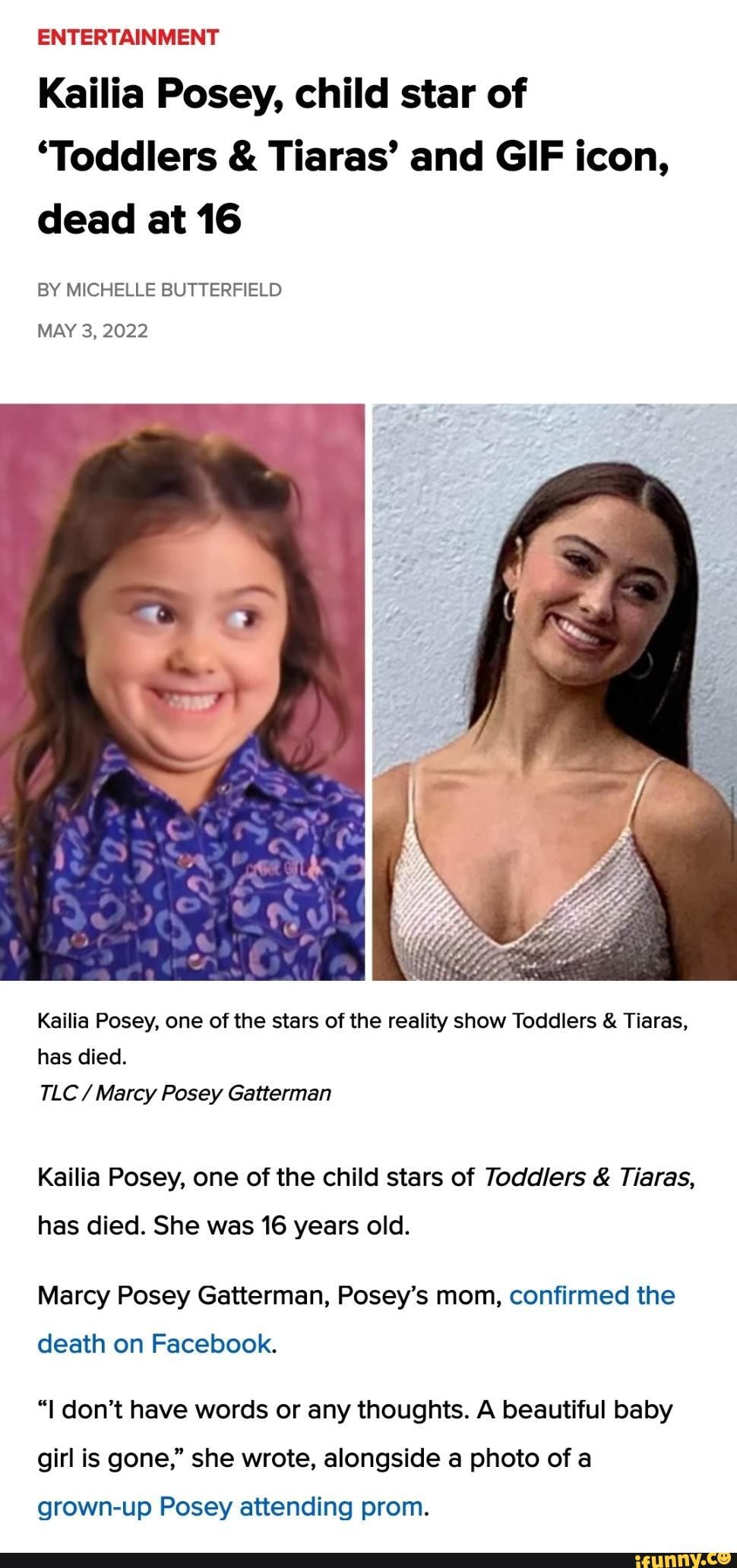 A sad end - ENTERTAINMENT Kailia Posey, child star of 'Toddlers ...