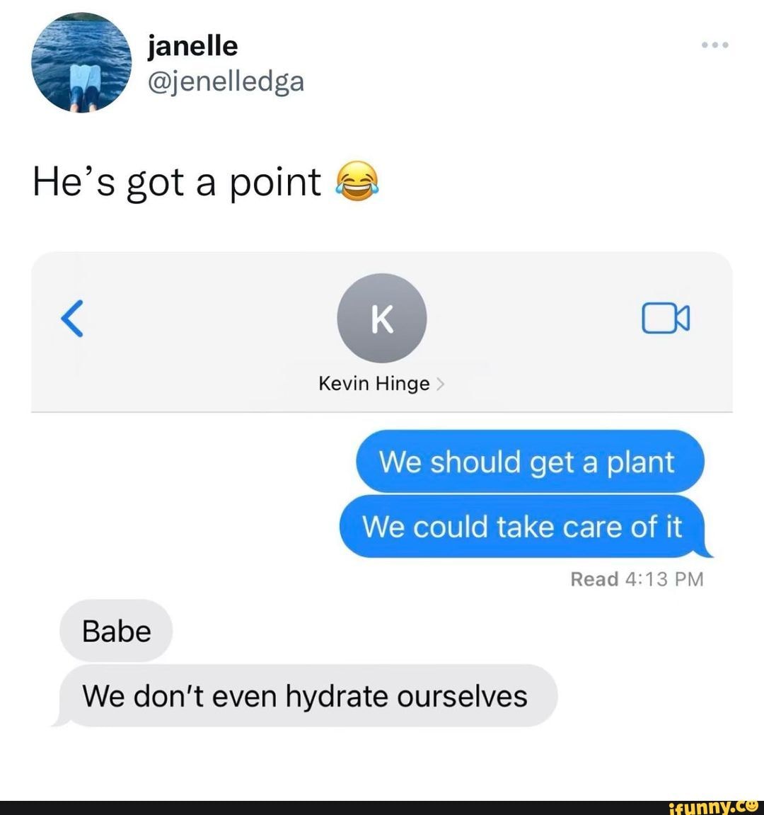 Janelle @jenelledga He's got a point