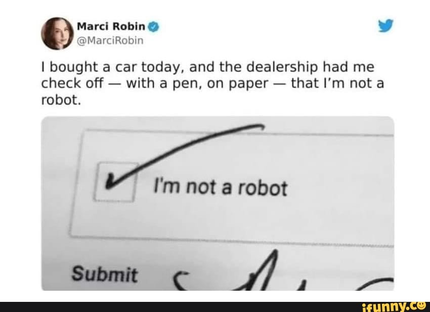 Marci Robin@ @MarciRobin I bought a car today, and the dealership had ...