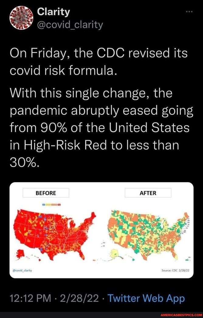 Clarity On Friday, the CDC revised its covid risk formula. With this ...