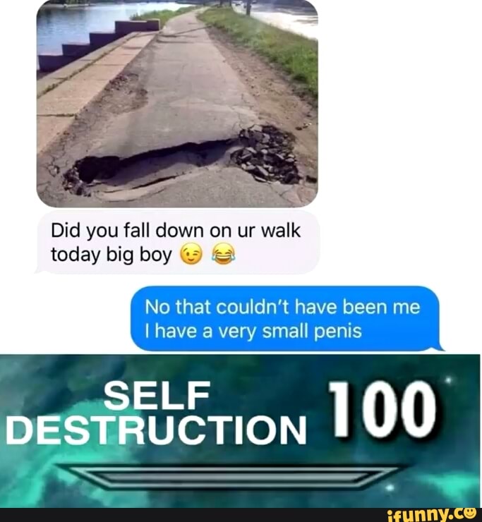 Did you fall down on ur walk today big boy (g a - iFunny