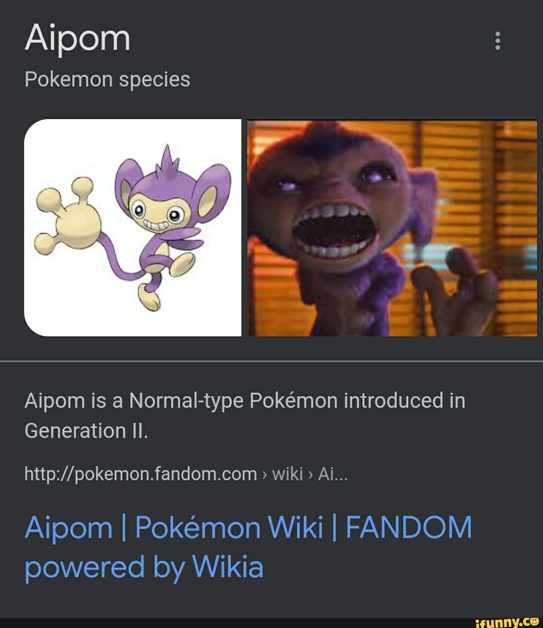 Aipom Pokemon species Aipom is a Normal-type Pokemon introduced in ...