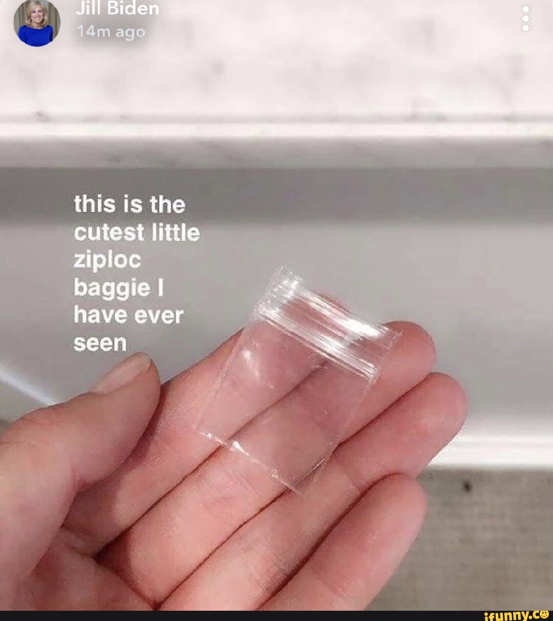 Biden this is the cutest little ziploc baggie I have ever seen - iFunny