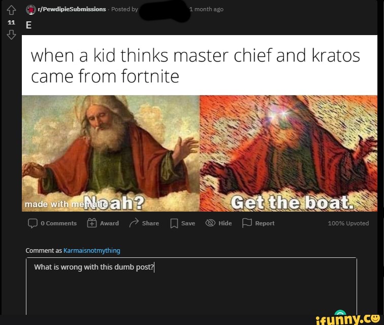 When a kid thinks master chief and kratos came from fortnite Get the ...