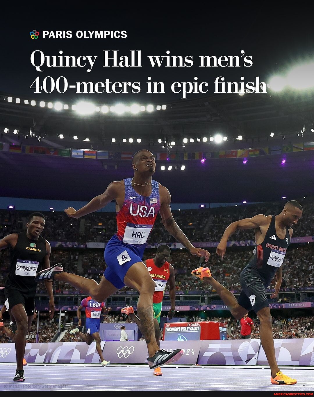 American runner Quincy Hall made an unforgettable comeback to win the ...