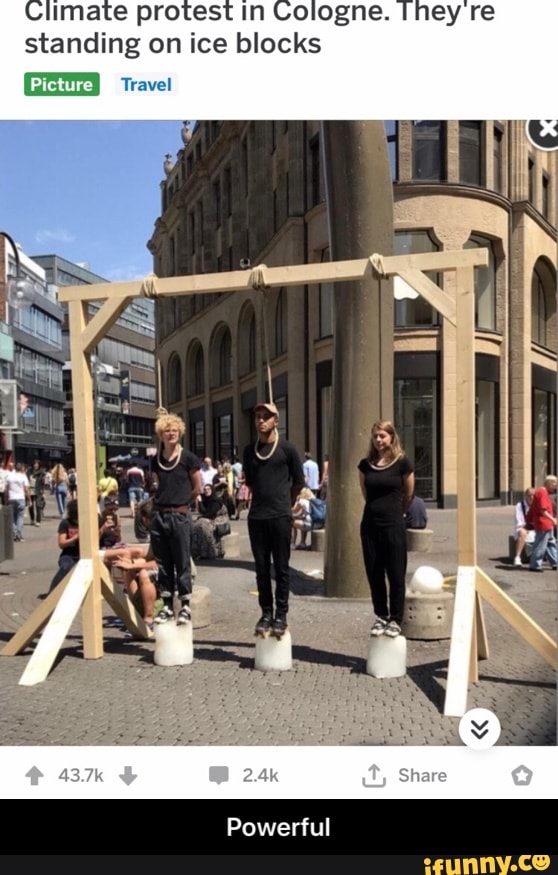 Climate protest in Cologne. They're standing on ice blocks - Powerful ...