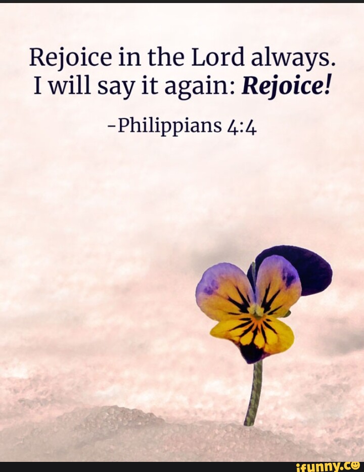 Rejoice in the Lord always. I will say it again: Rejoice! -Philippians ...