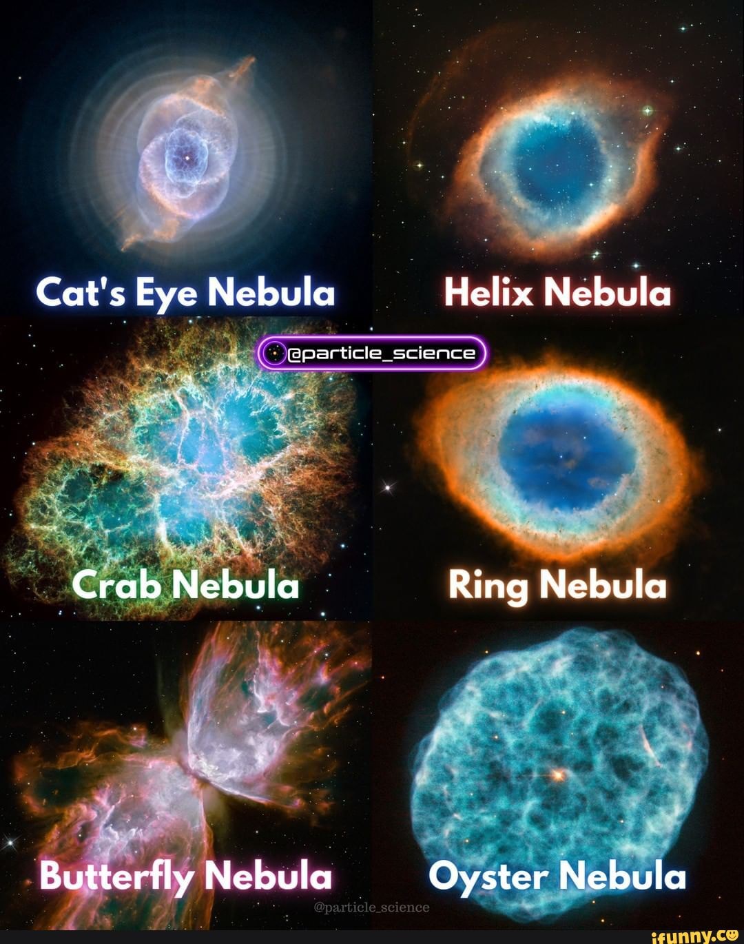 Cat's Eye Nebula Helix Nebula Crab Nebula Ring Nebula Butterfly Nebula ...