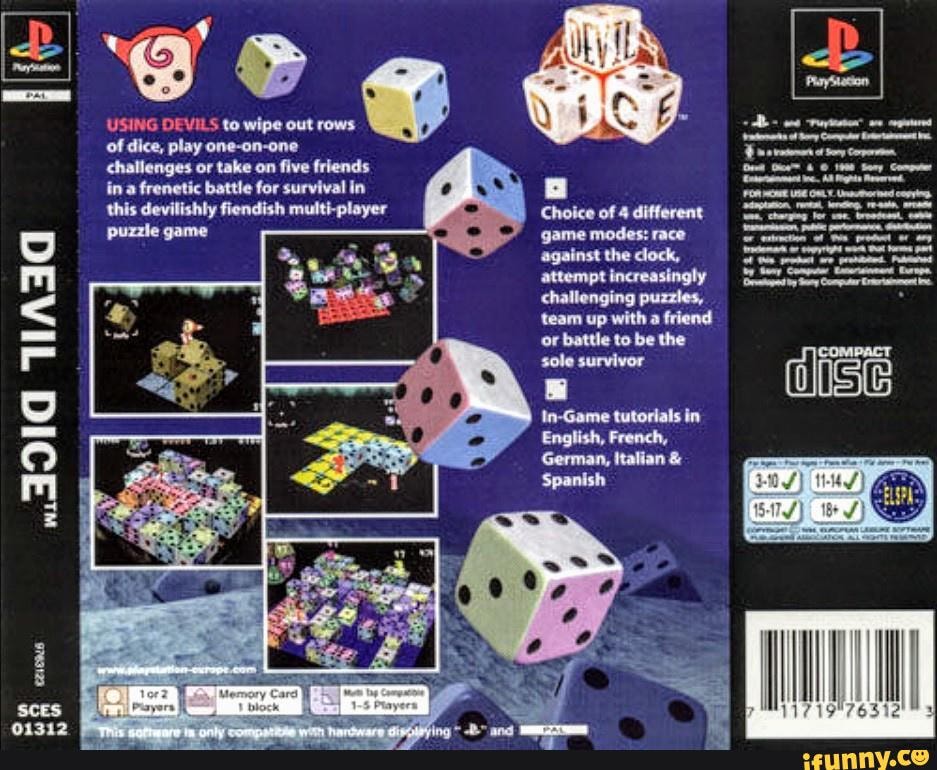 Devil Dice - videogames advert in the late '90s (PS1...) - 'e ...