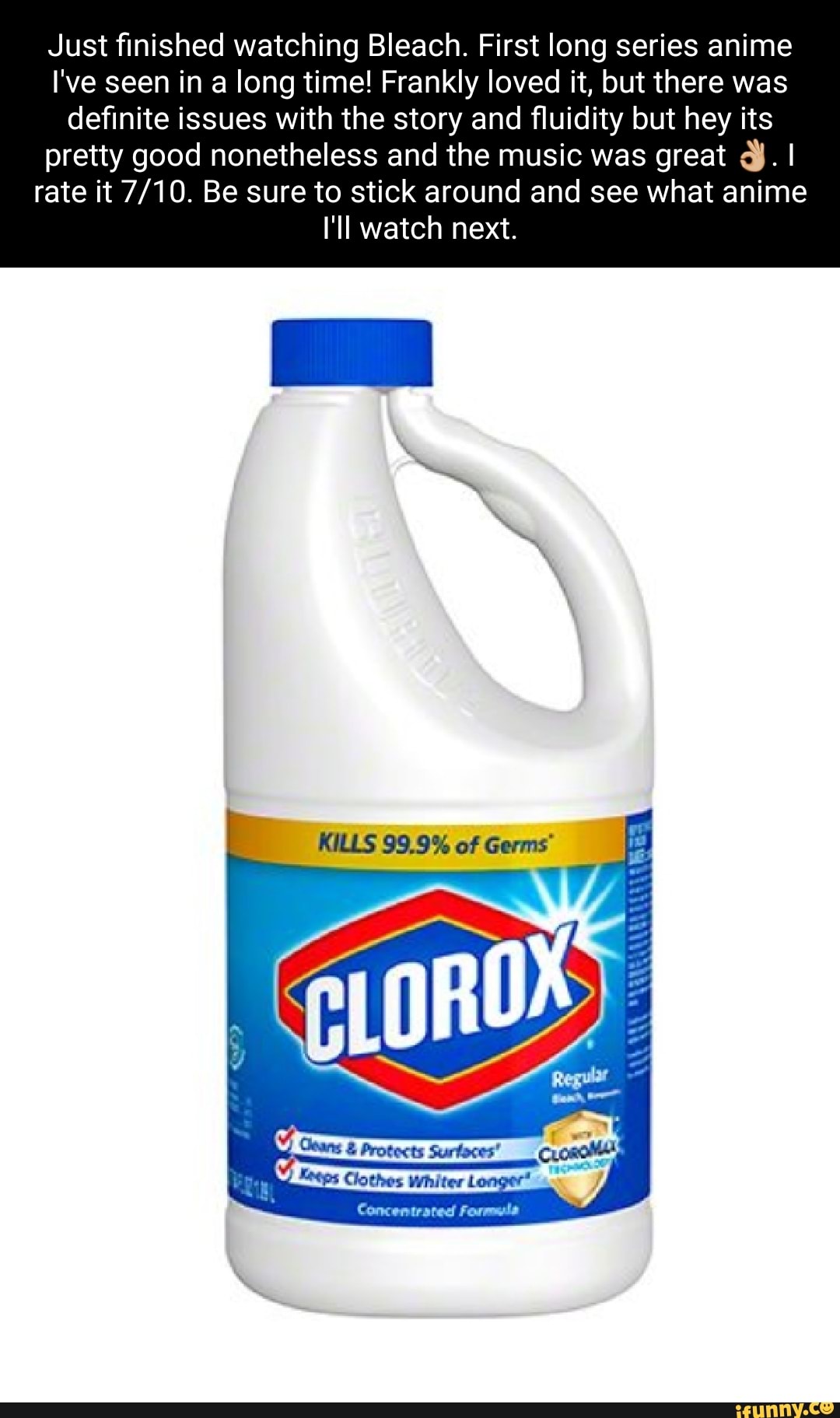 Just finished watching Bleach. First long series anime I've seen in a ...